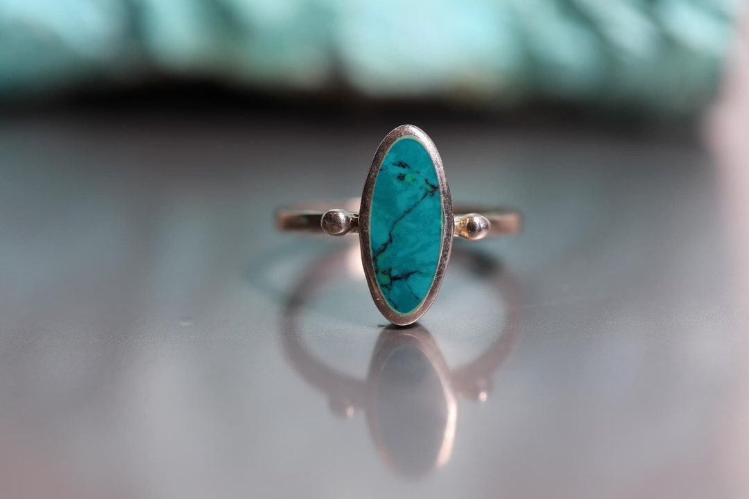 Genuine Eilat Stone Ring, 925 Silver, Turquoise Ring, King Solomon ...