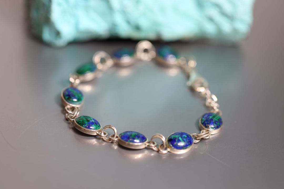 Eilat Stone Bracelet, 925 Silver, Turquoise Bracelet, King Solomon ...