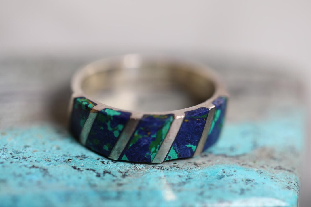 Genuine Eilat Stone Ring, 925 Silver, Turquoise Ring, King Solomon ...