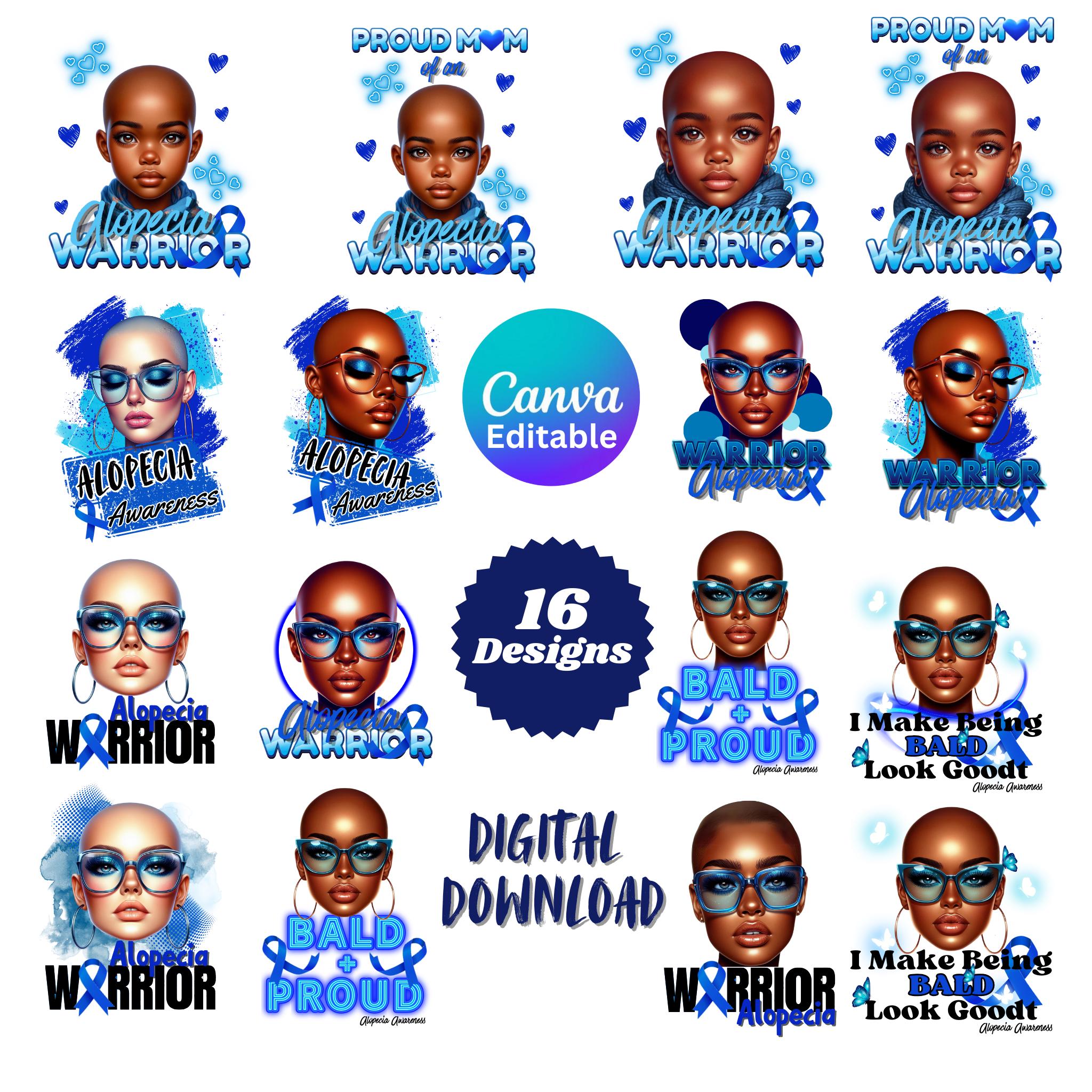 Alopecia Awareness Designs, Digital Download, Canva Editable - Etsy