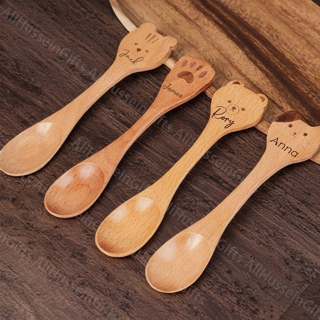 Personalised Wooden Spoon,children's Soup Spoon,custom Engraved Baby ...
