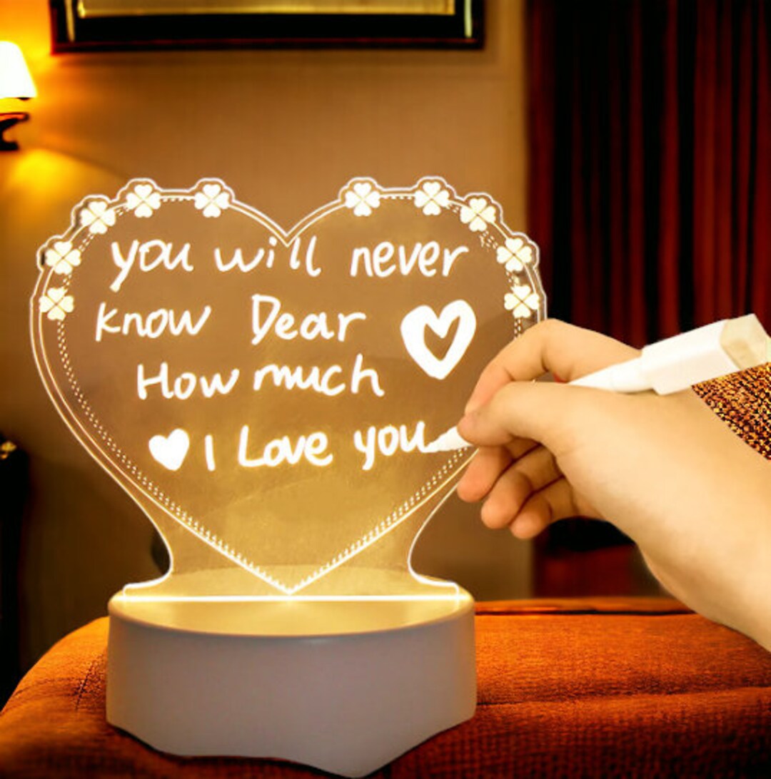 Note Board Creative USB Led Night Light Valentine's Day Gift Decor ...