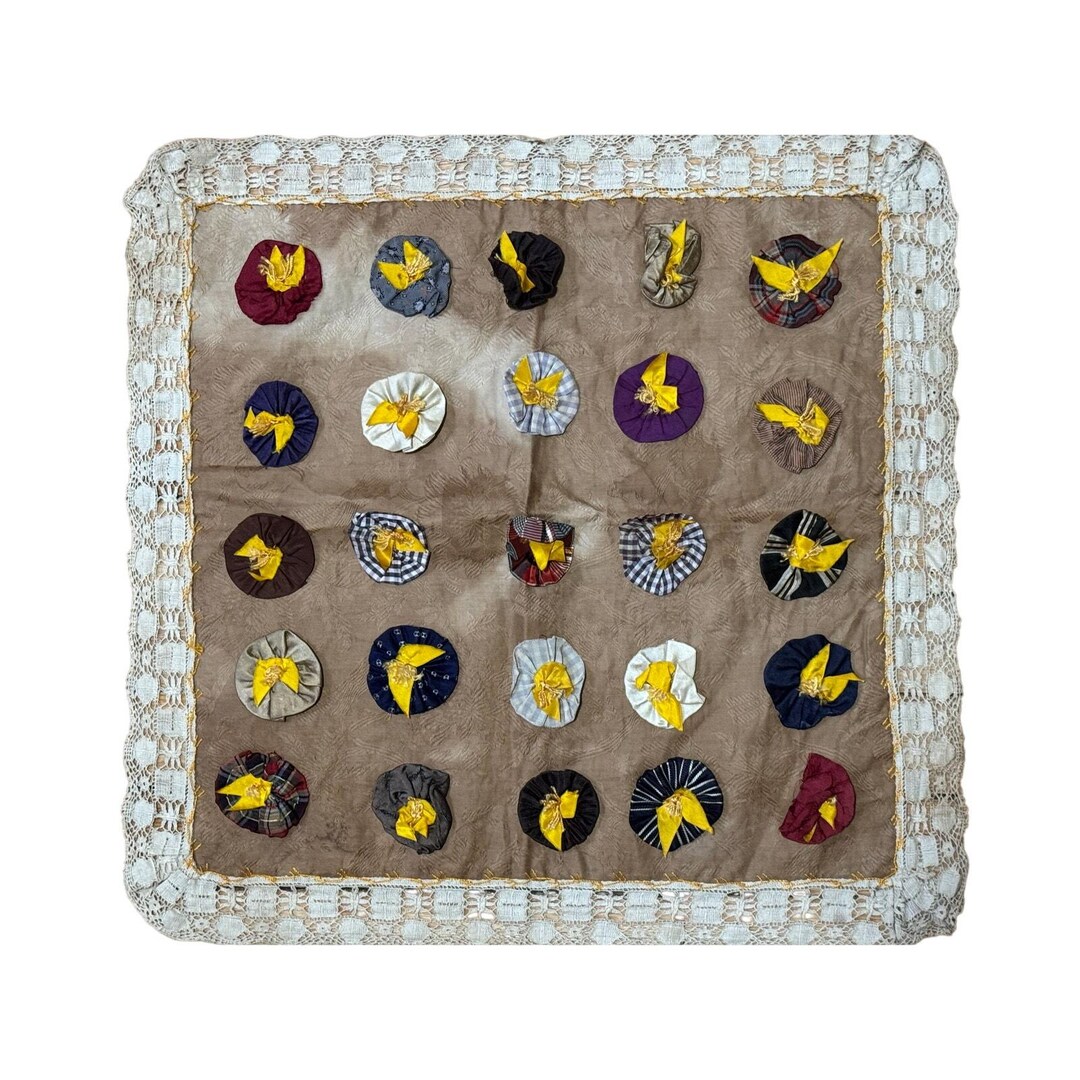 Antique Late 1800s Victorian Silks Rosettes Scrap Mat - Etsy