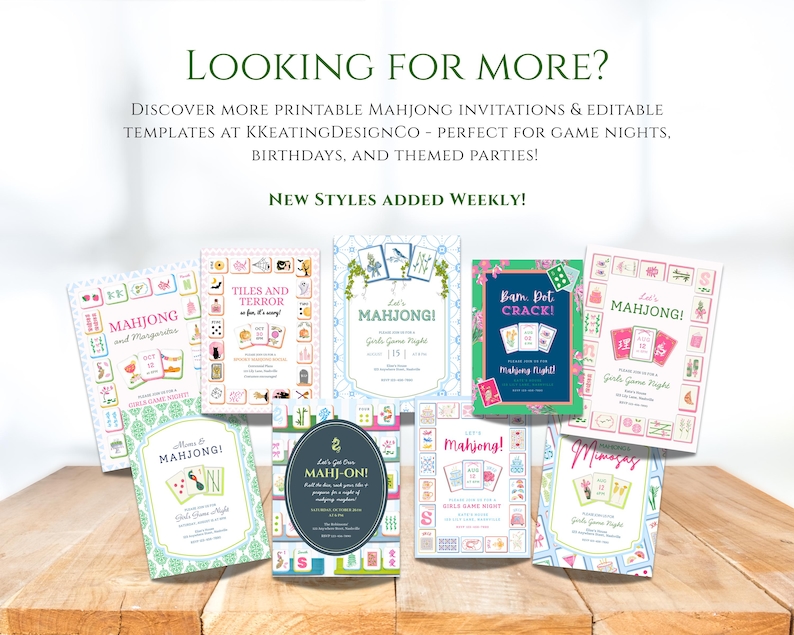 Mahjong Invitation: Editable Game Night Template (digital Download) - Etsy