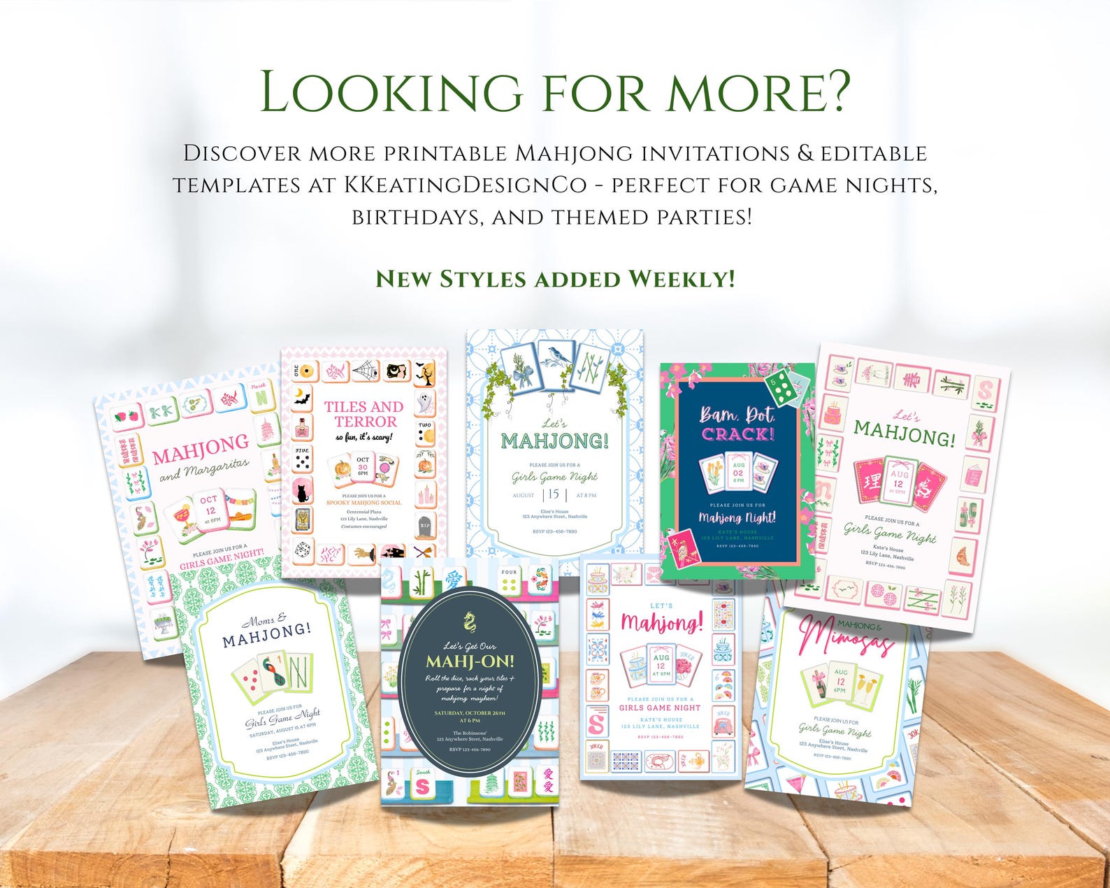 Mahjong Invite | Editable Girls Game Night Invitation | Printable ...