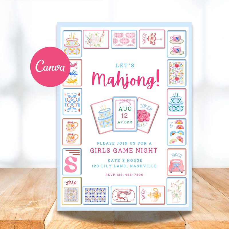 Mahjong Event Templates - Etsy