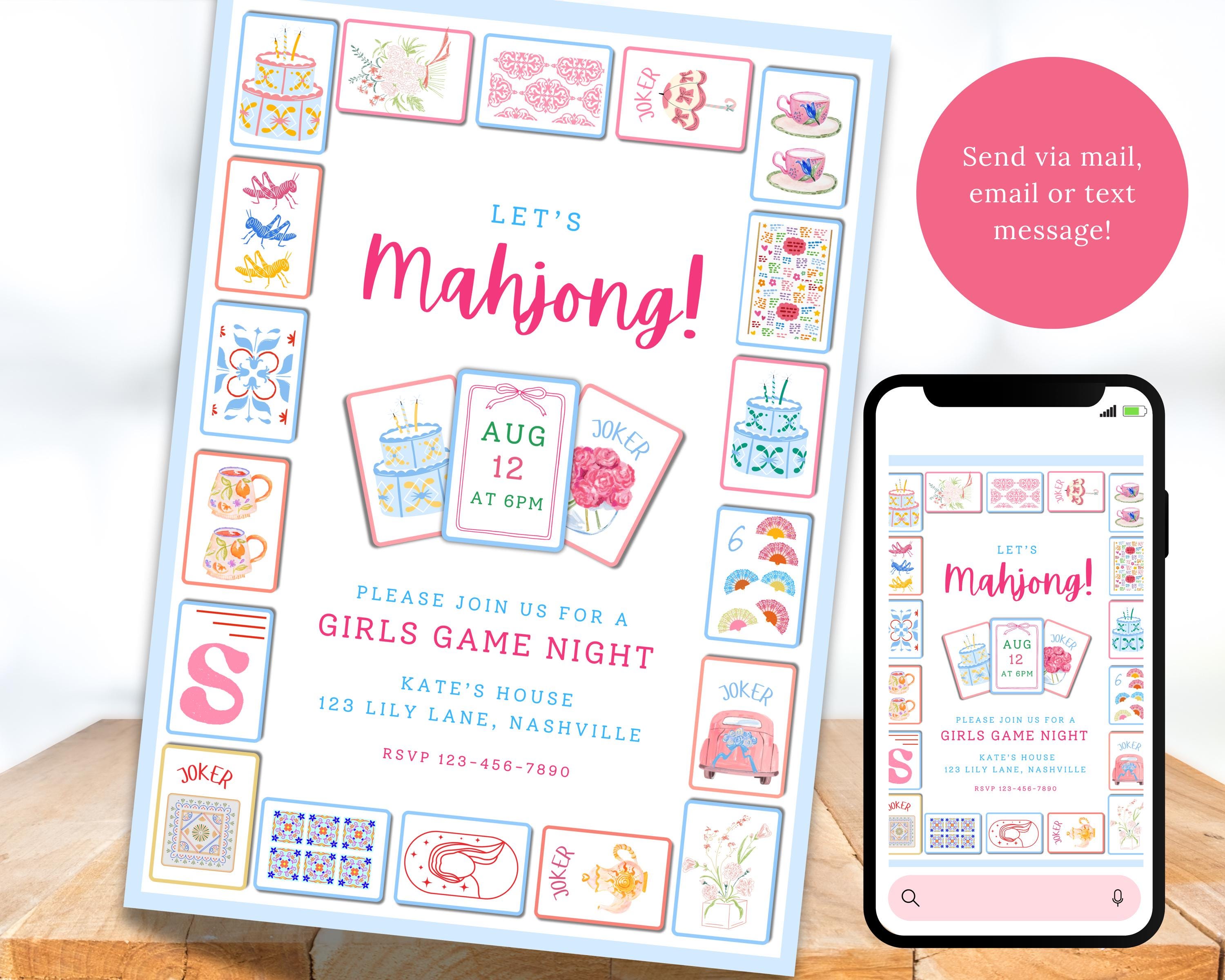 Mahjong Invitation: Editable Game Night Template (digital Download) - Etsy