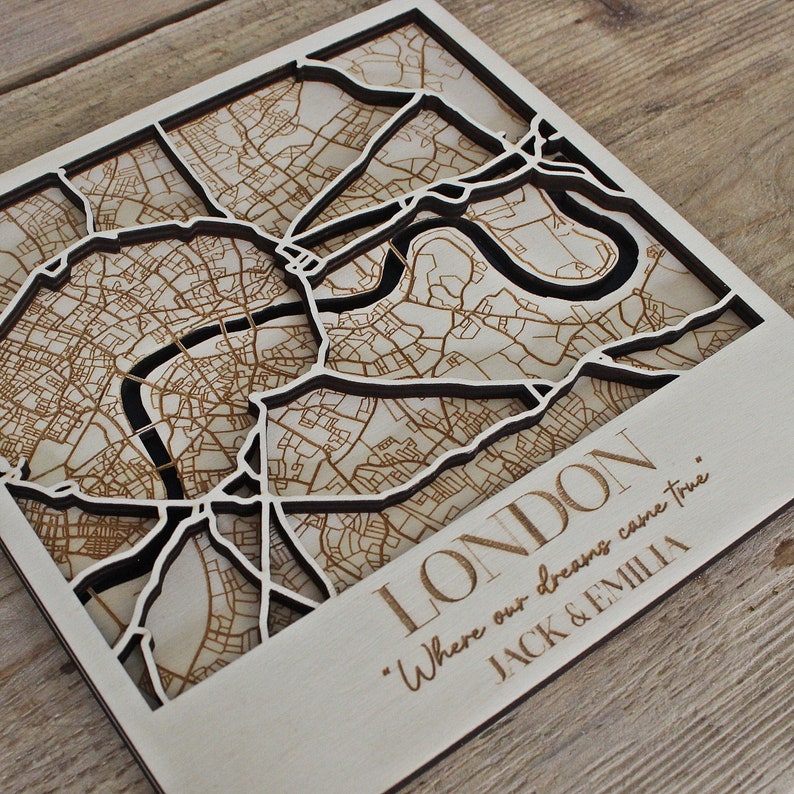 Personalised Wooden Location Map - Etsy