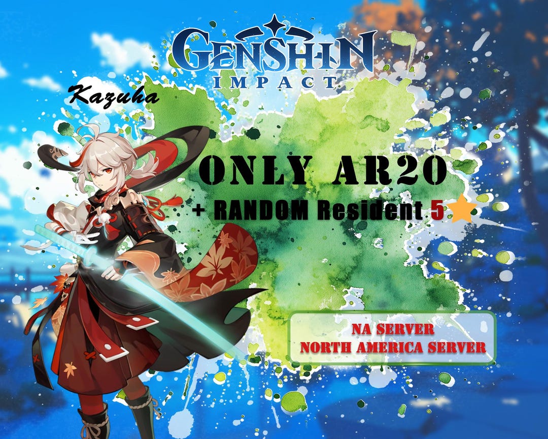 Kazuha NA Server Adventure Rank 20 Genshin Impact Account reroll ...