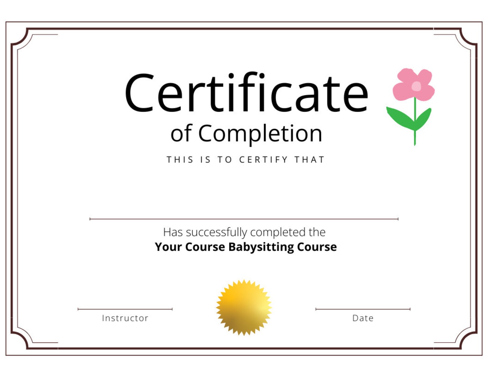 Your Course Babysitting Course Template Bundle - Etsy