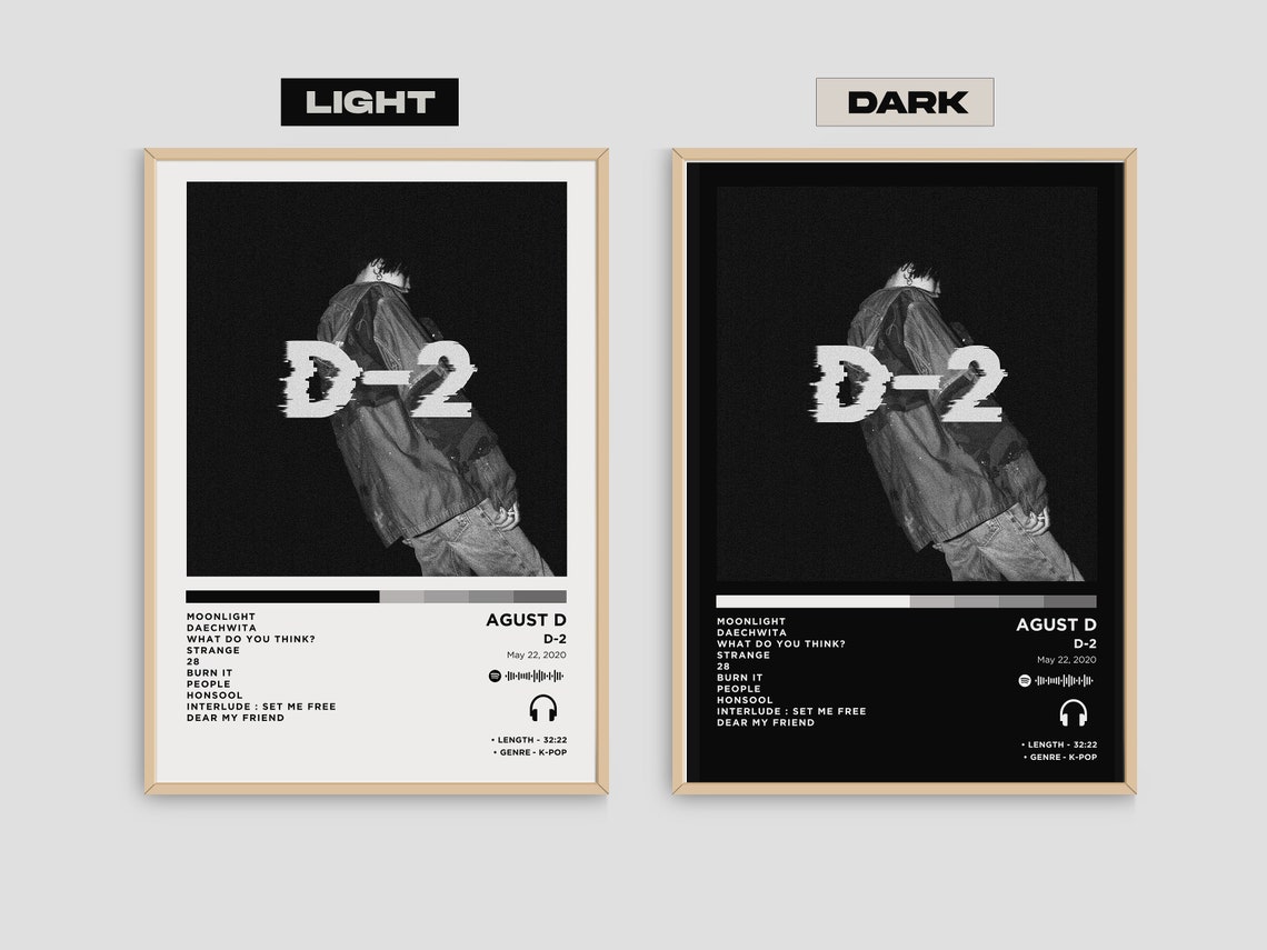 Agust D D-2 Album Poster / Album Cover Poster / Music Gift / Music Wall ...