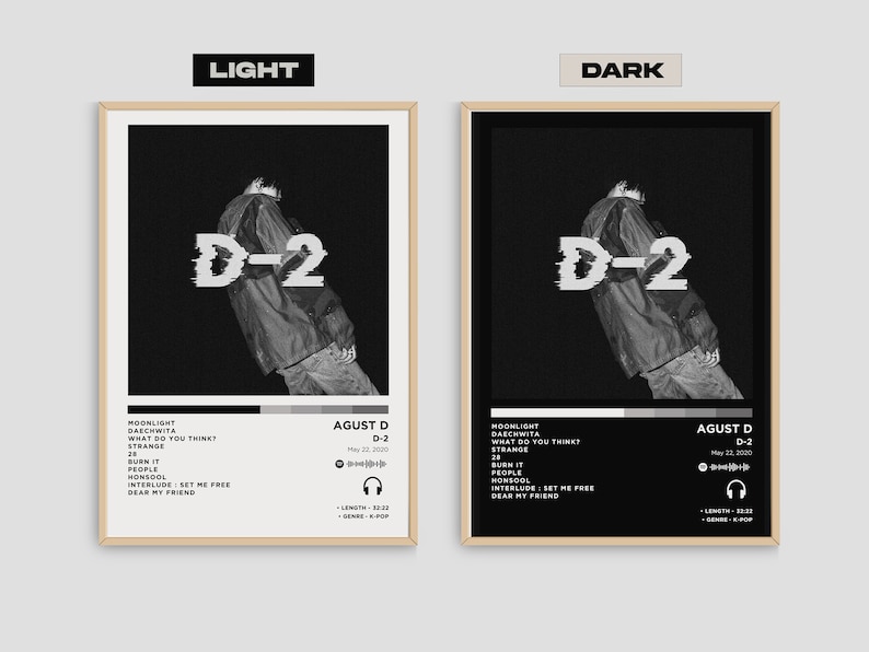 Agust D D-2 Album Poster / Album Cover Poster / Music Gift / Music Wall ...