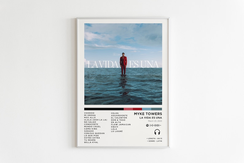 Myke Towers La Vida Es Una Album Poster / Album Cover Poster / Music ...