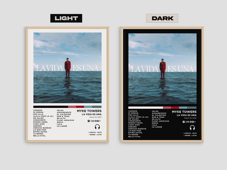 Myke Towers La Vida Es Una Album Poster / Album Cover Poster / Music ...