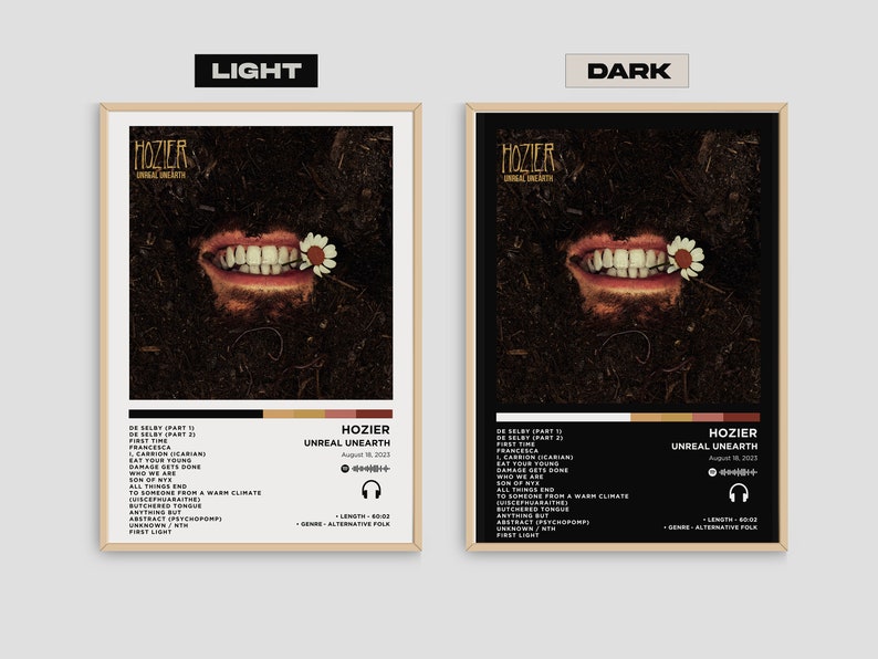 Hozier Unreal Unearth Album Poster / Album Cover Poster / Music Gift ...