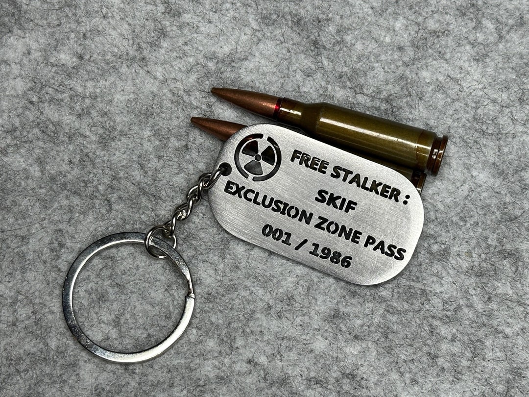 STALKER Inspired Dog Tag Keychain: Personalized Exclusion Zone Pass - Etsy