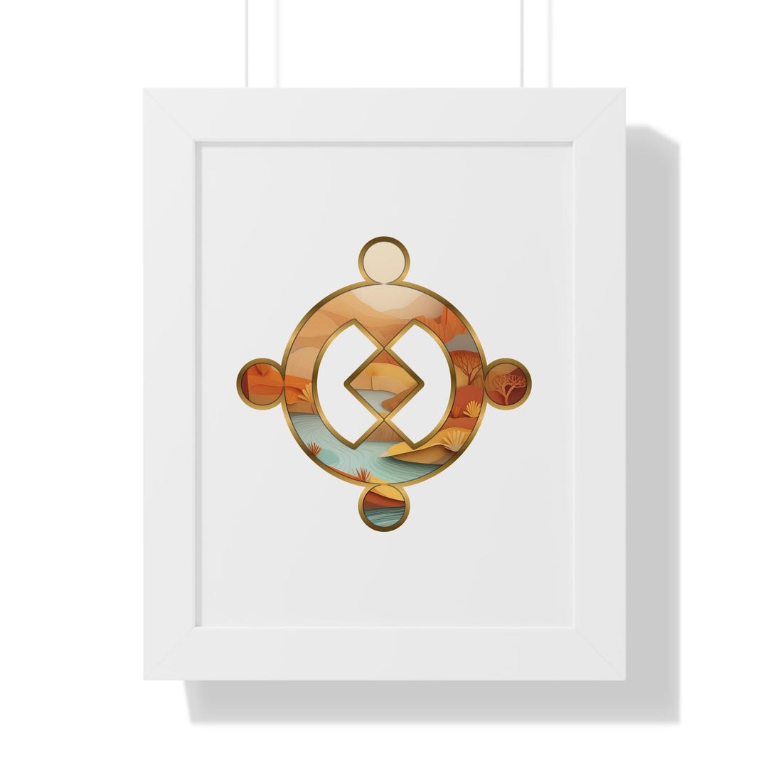 Nya Gyide Framed Adinkra Symbol Art Print, African Cultural Akan Wall ...