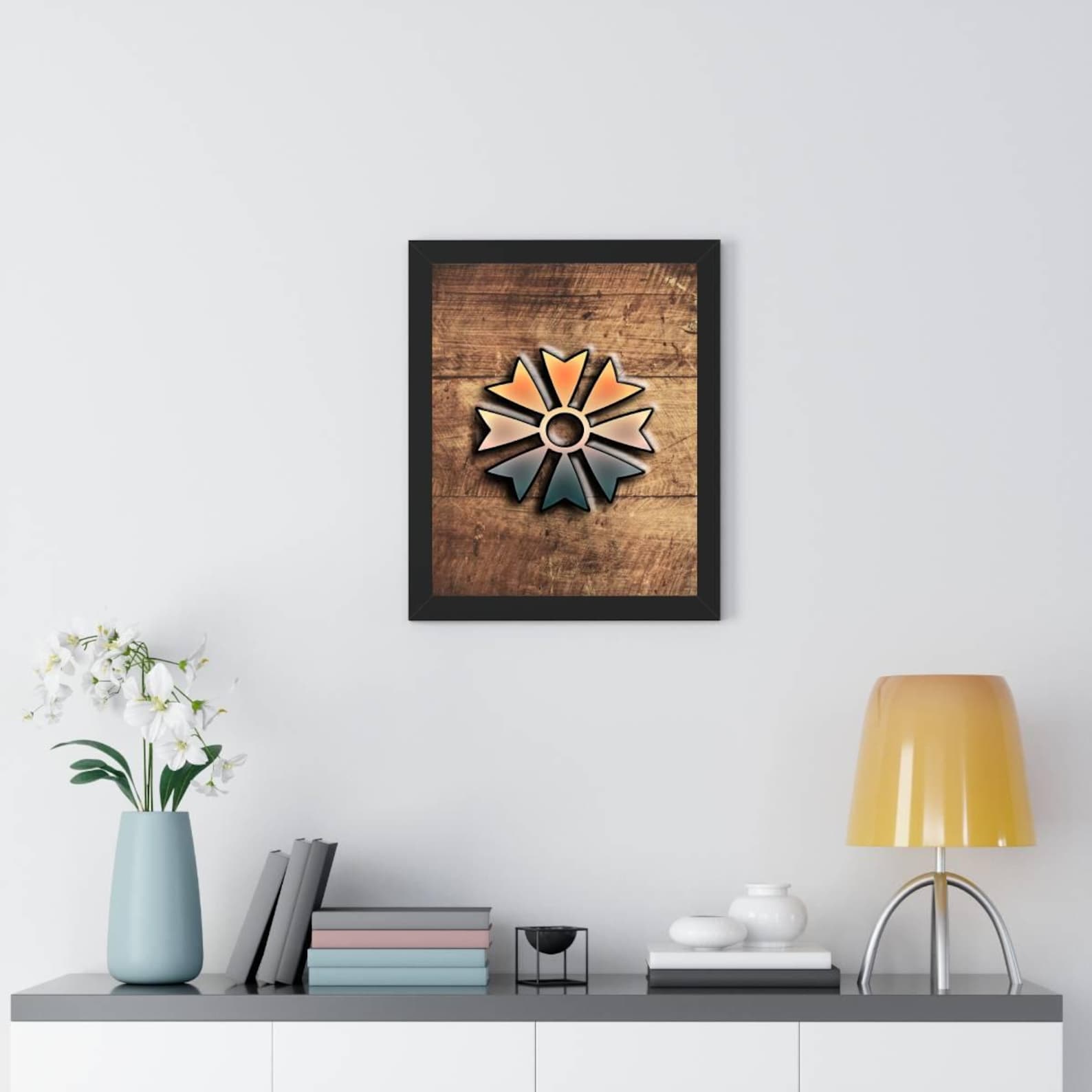 Ohene Framed Adinkra Symbol Art Print, African Cultural Akan Wall Art ...