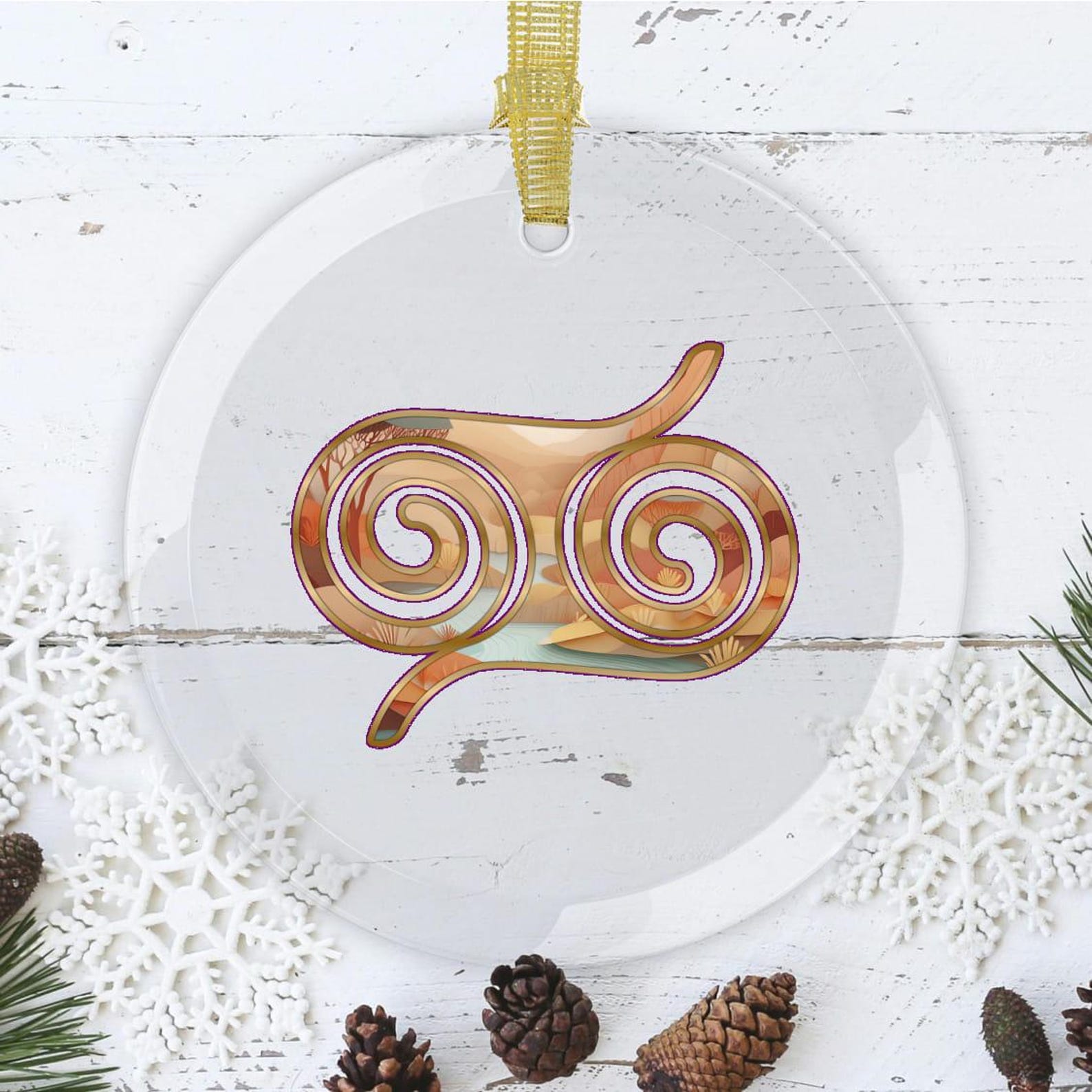 100% Glass Ornament, Gyawu Atiko Adinkra African Symbol Christmas ...