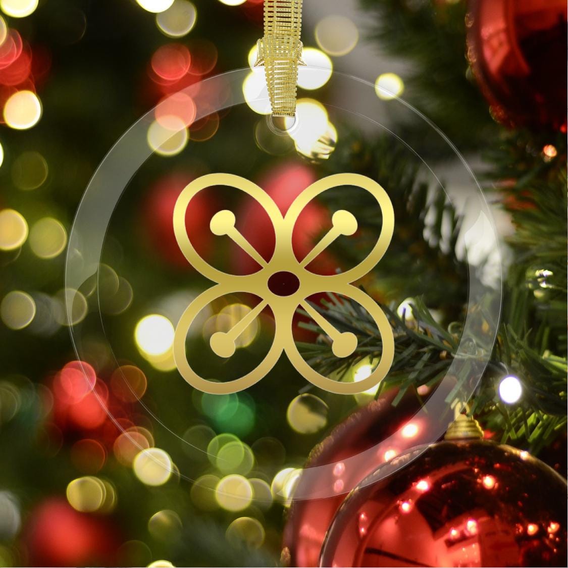 100% Glass Ornament, Bese Saka Adinkra African Symbol Christmas Holiday ...