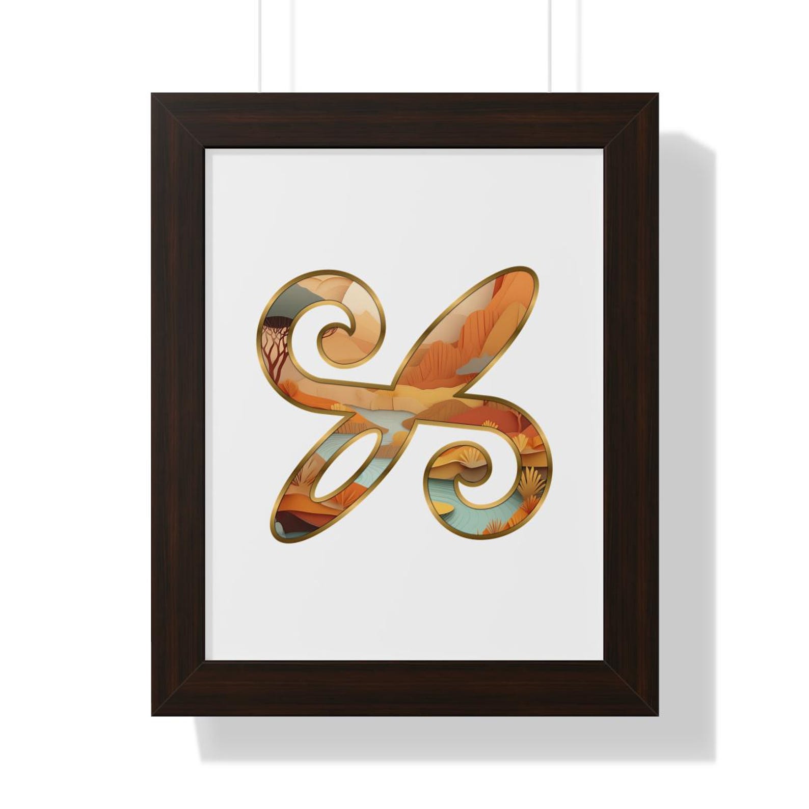 Nsa Ko, Na Nsa Aba Framed Adinkra Symbol Art Print, African Cultural ...
