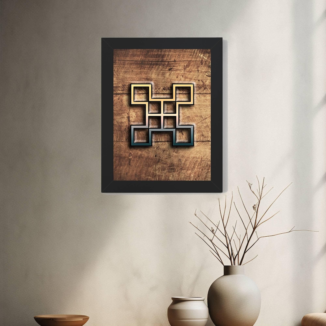 Nsaa Framed Adinkra Symbol Art Print, African Cultural Akan Wall Art ...