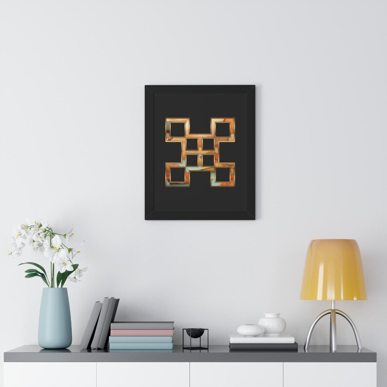 Nsaa Framed Adinkra Symbol Art Print, African Cultural Akan Wall Art ...
