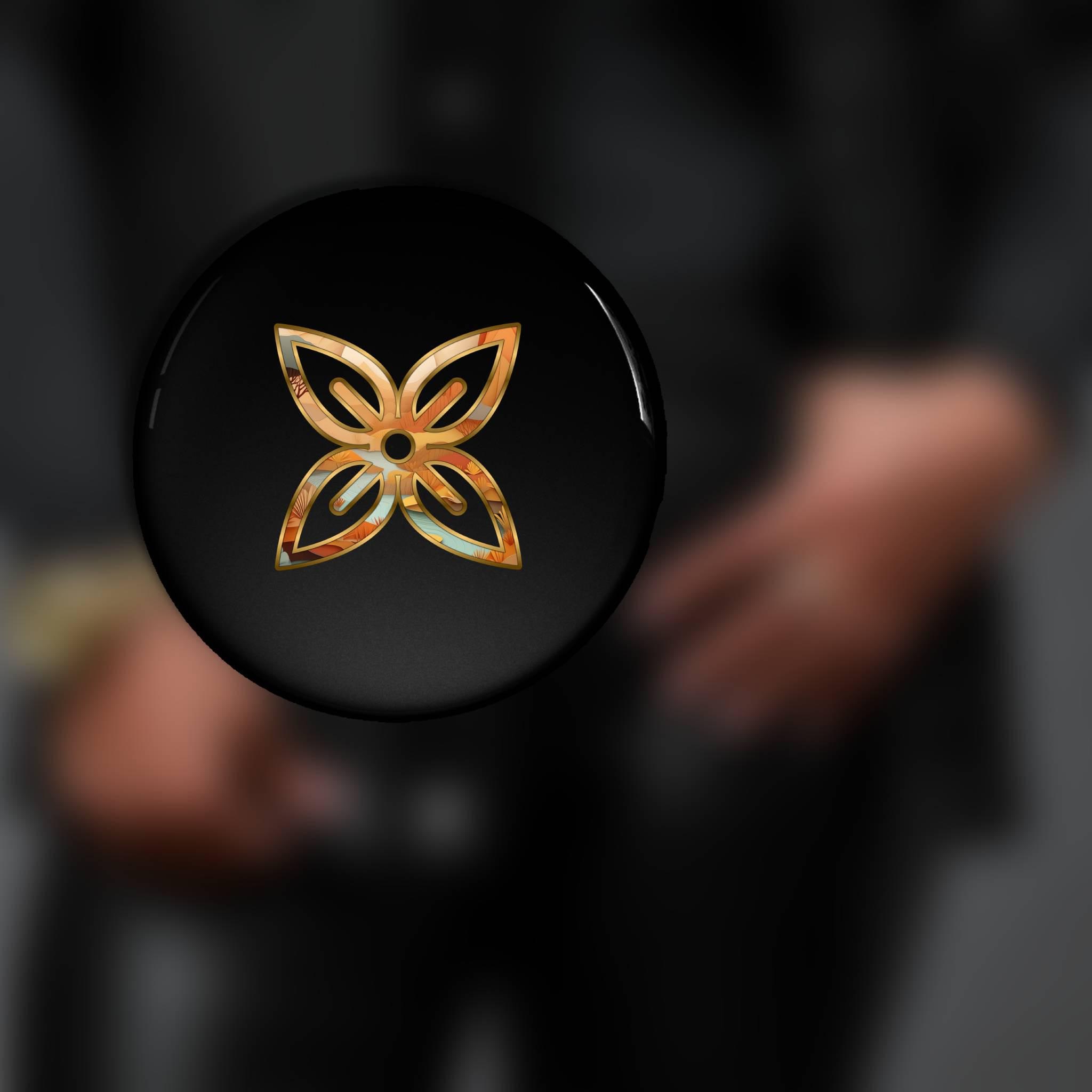 Adinkra Pinned Buttons, Nkuma Kese African Symbol, Akan Culture Black ...