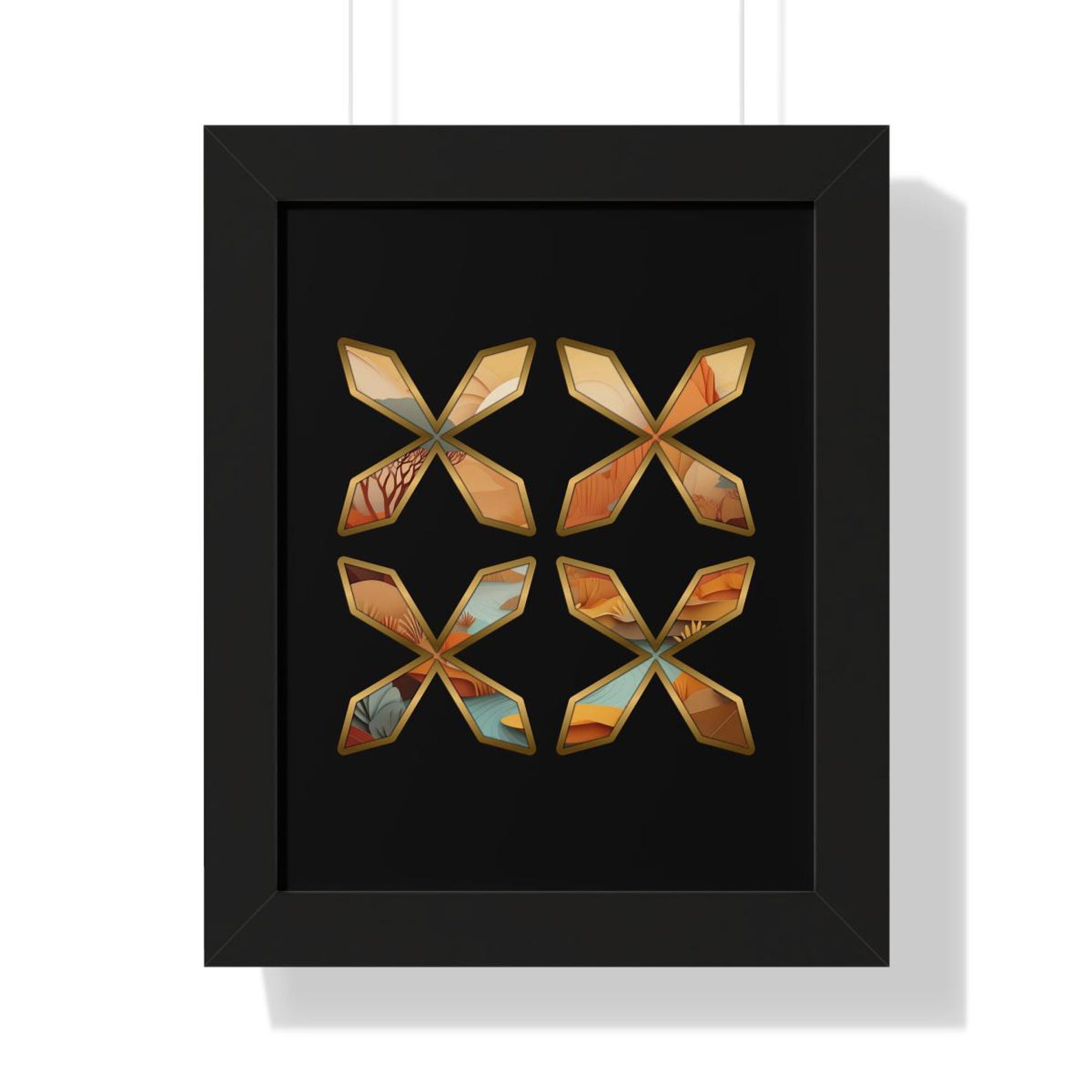 Asaawa Framed Adinkra Symbol Art Print, African Cultural Akan Wall Art ...