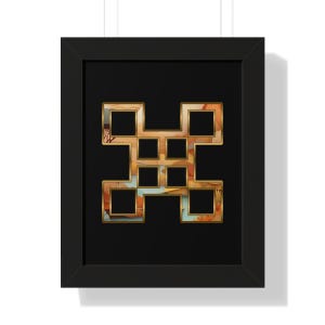 Nsaa Framed Adinkra Symbol Art Print, African Cultural Akan Wall Art ...