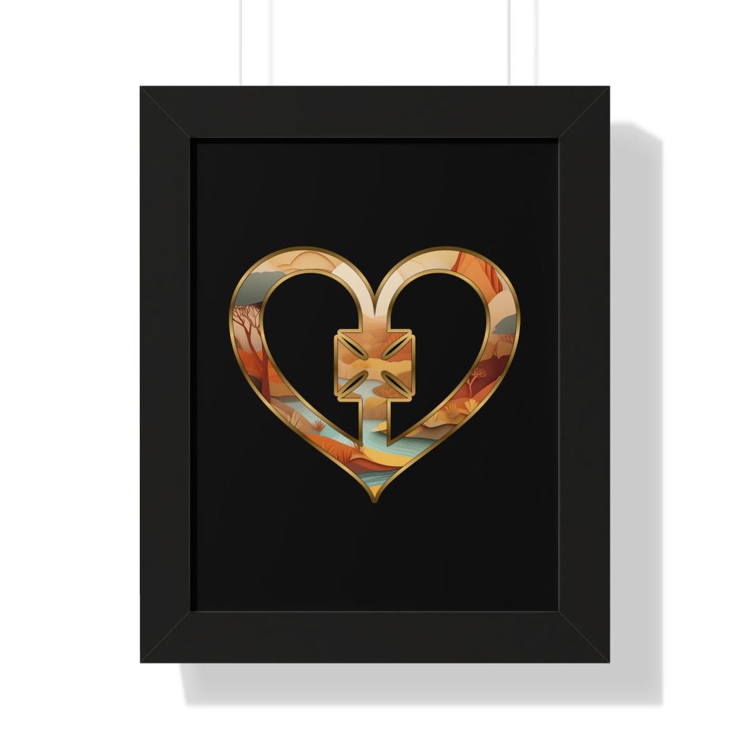 Nya Abotere Framed Adinkra Symbol Art Print, African Cultural Akan Wall ...