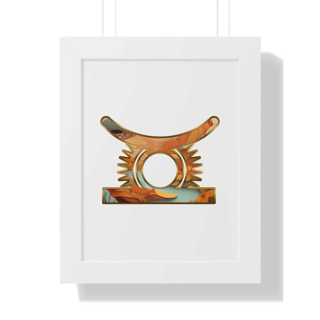 Ohen Adwae Framed Adinkra Symbol Art Print, African Cultural Akan Wall ...