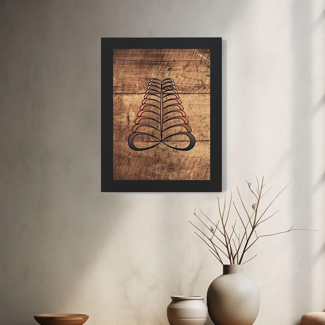 Aya Framed Adinkra Symbol Art Print, African Cultural Akan Wall Art ...