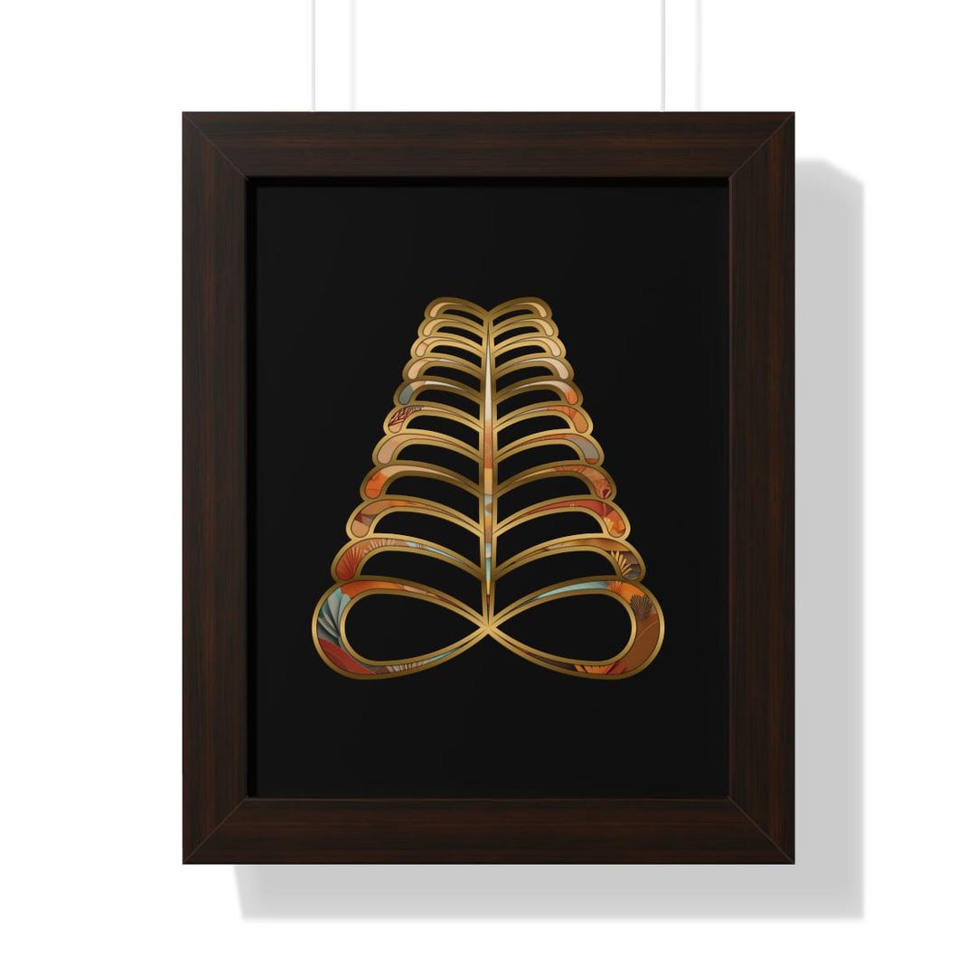Aya Framed Adinkra Symbol Art Print, African Cultural Akan Wall Art ...