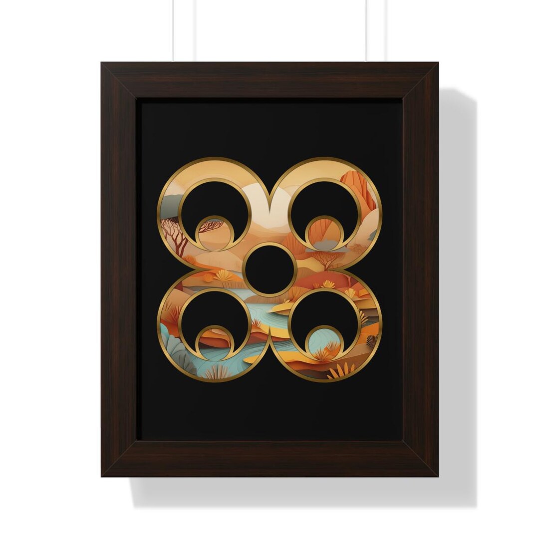 Mate Masie Framed Adinkra Symbol Art Print, African Cultural Akan Wall ...
