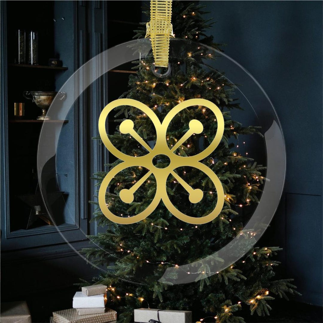 100% Glass Ornament, Bese Saka Adinkra African Symbol Christmas Holiday ...