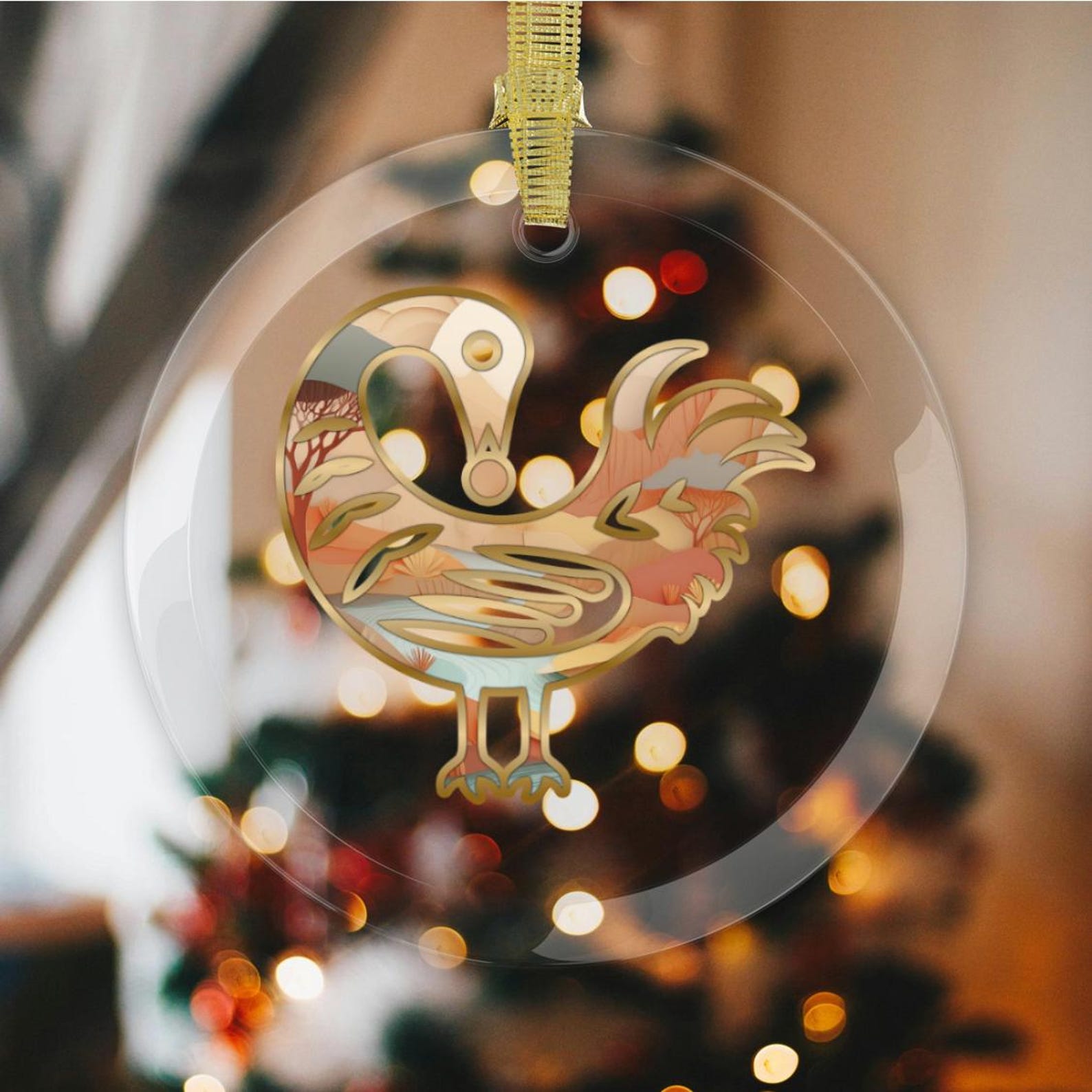 100% Glass Ornament, Sankofa Adinkra African Symbol Christmas Holiday ...