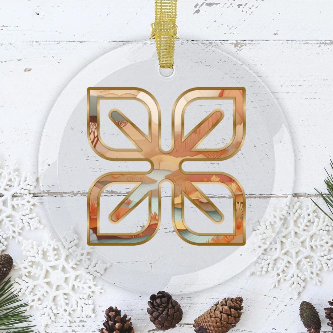 100% Glass Ornament, Nserewa Adinkra African Symbol Christmas Holiday ...