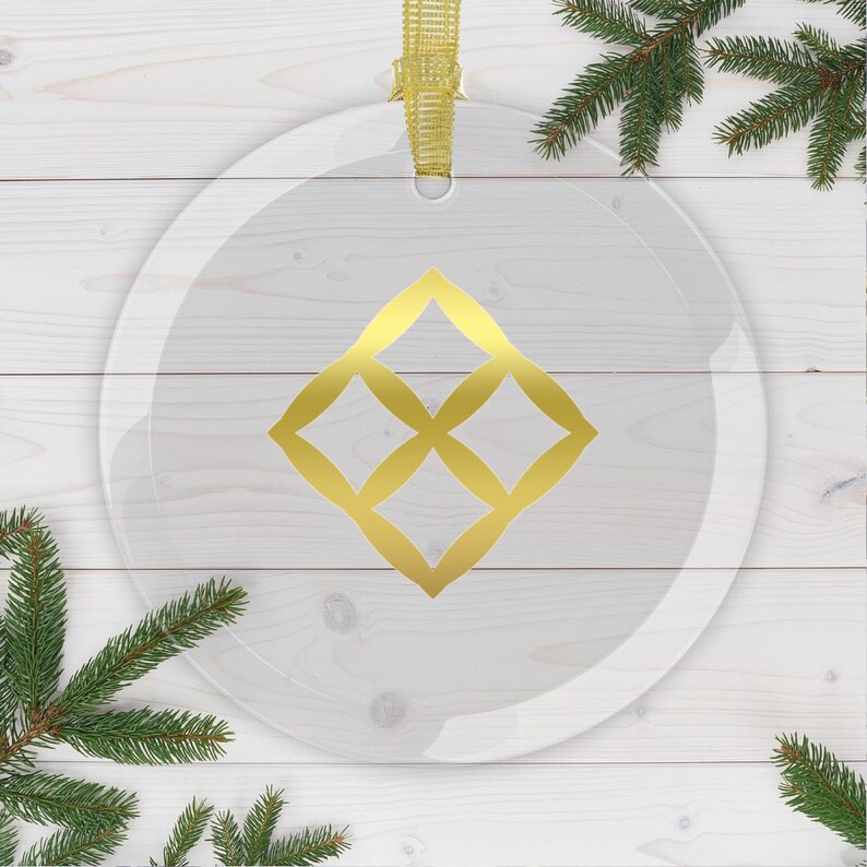 100% Glass Ornament, Eban Adinkra African Symbol Christmas Holiday ...