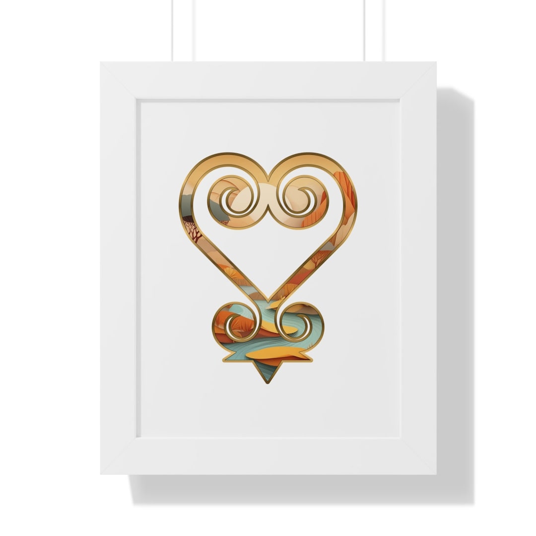 Adinkra Sankofa Symbol Framed Art Print, African Cultural Wall Art ...