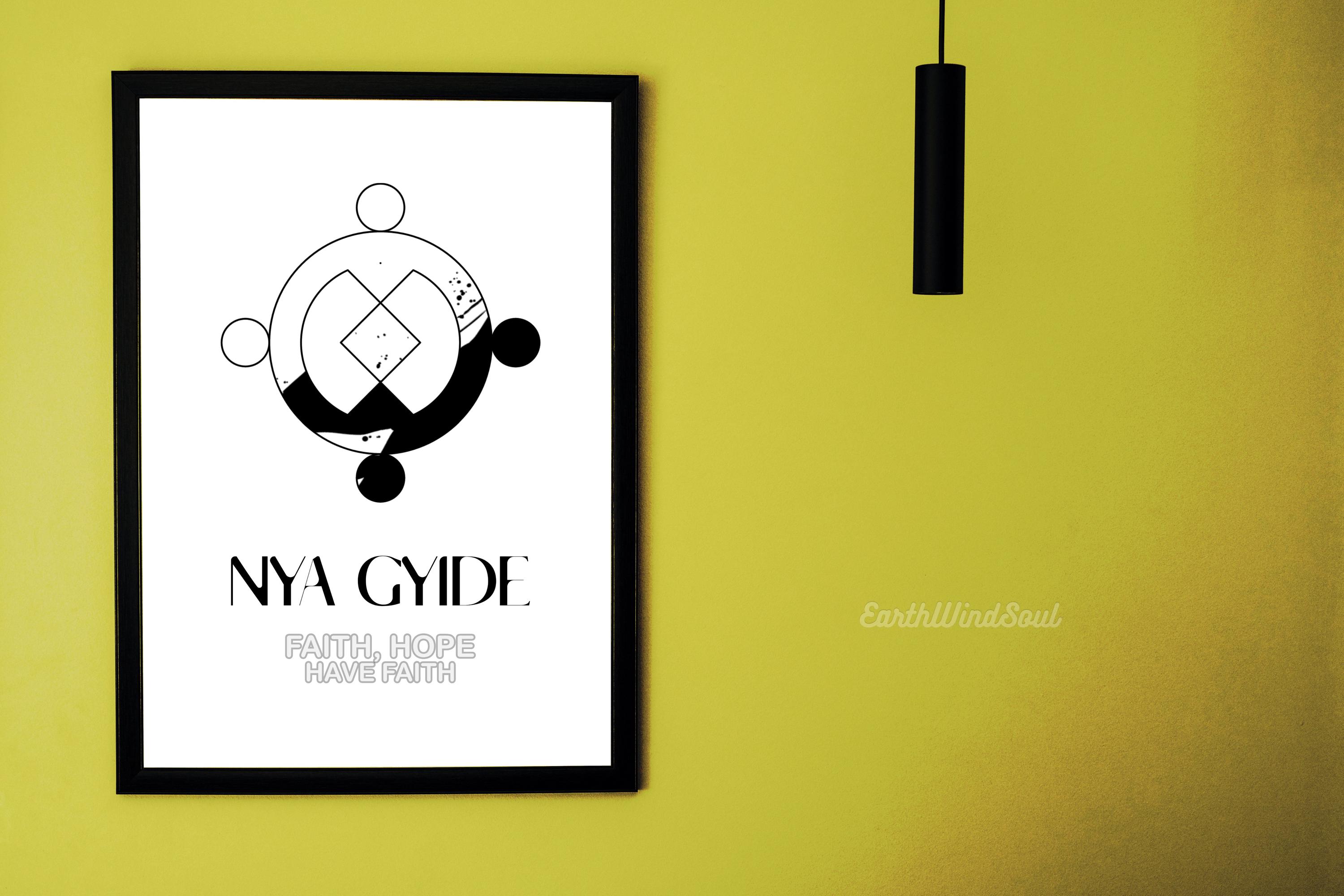 Instant Download: Adinkra Symbol NYA GYIDE Black and White With Name ...