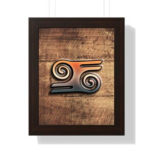 Kwatakye Atiko Framed Adinkra Symbol Art Print, African Cultural Akan ...