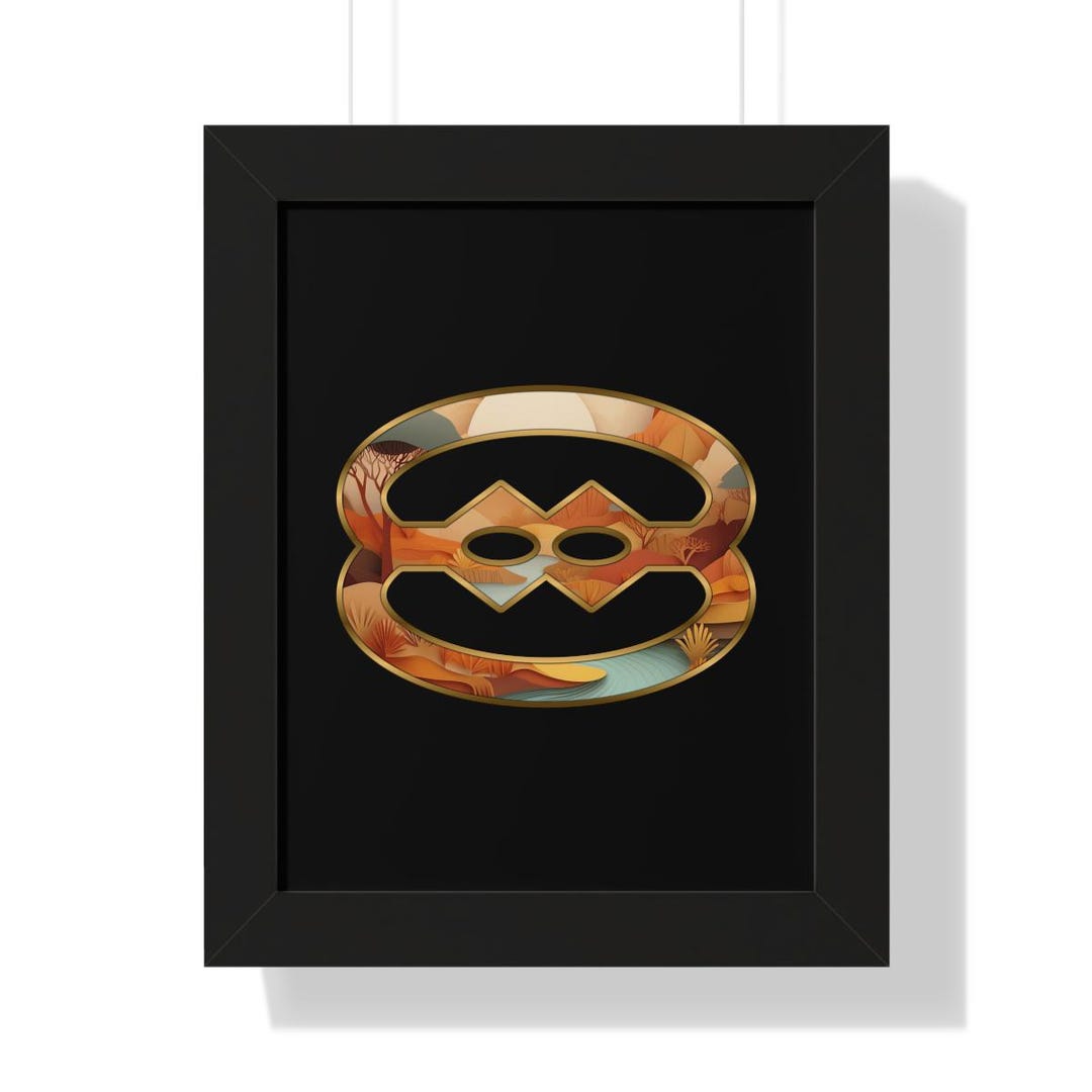 Adwo Framed Adinkra Symbol Art Print, African Cultural Akan Wall Art ...