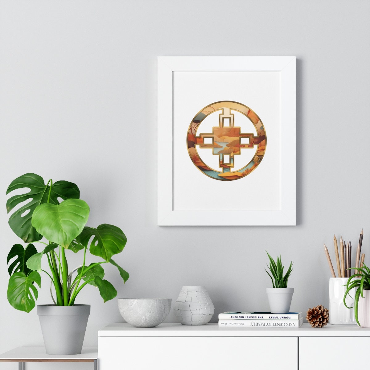 Adinkra Dame Dame Symbol, African Cultural Adinkra Symbol Framed Wall ...