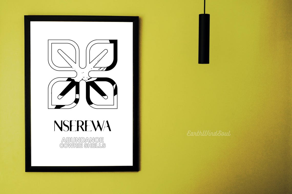 Instant Download: Adinkra Symbol NSEREWA Black and White With Name and ...