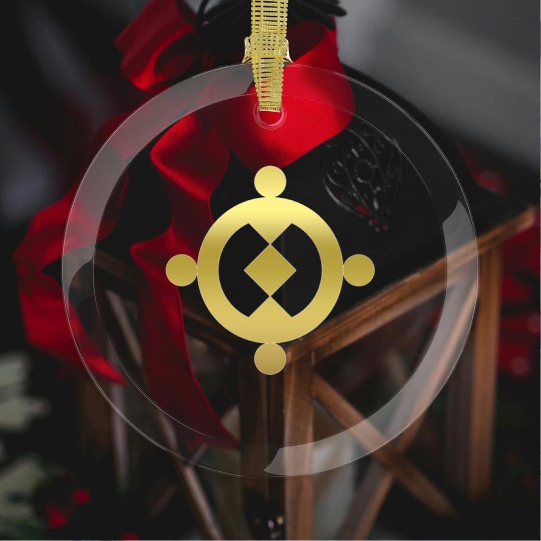 100% Glass Ornament, Nya Gyide Adinkra African Symbol Christmas Holiday ...