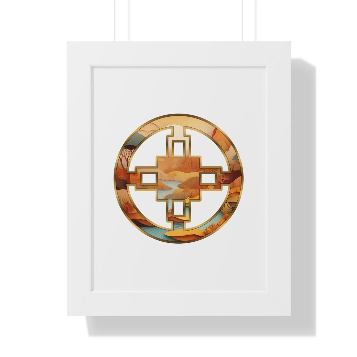 Adinkra Dame Dame Symbol, African Cultural Adinkra Symbol Framed Wall ...
