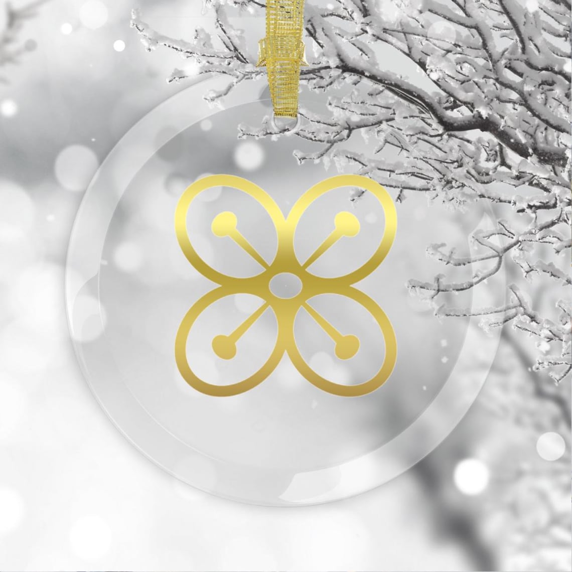 100% Glass Ornament, Bese Saka Adinkra African Symbol Christmas Holiday ...