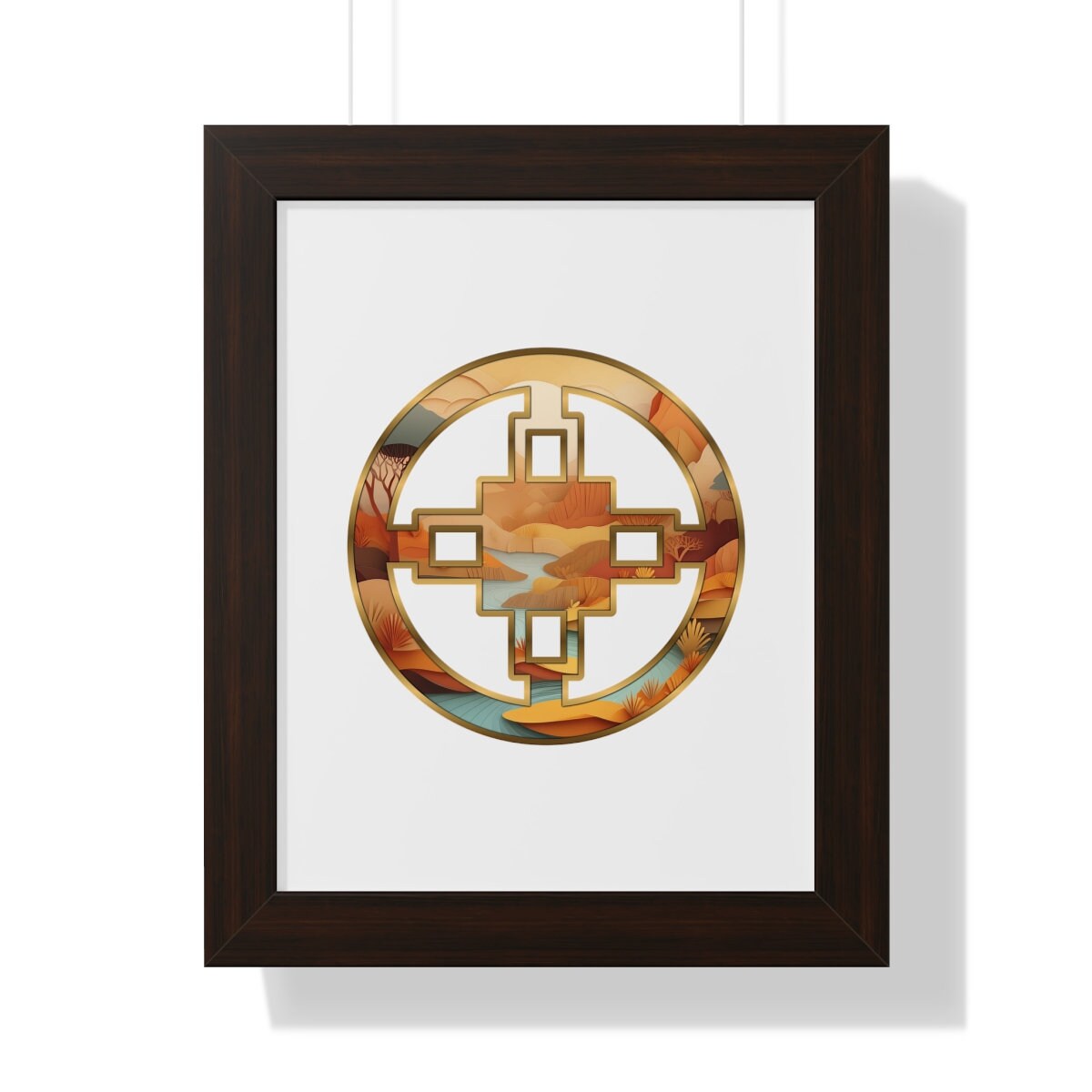 Adinkra Dame Dame Symbol, African Cultural Adinkra Symbol Framed Wall ...