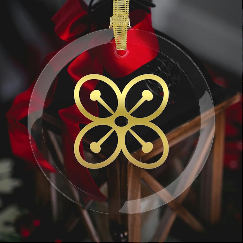 100% Glass Ornament, Bese Saka Adinkra African Symbol Christmas Holiday ...